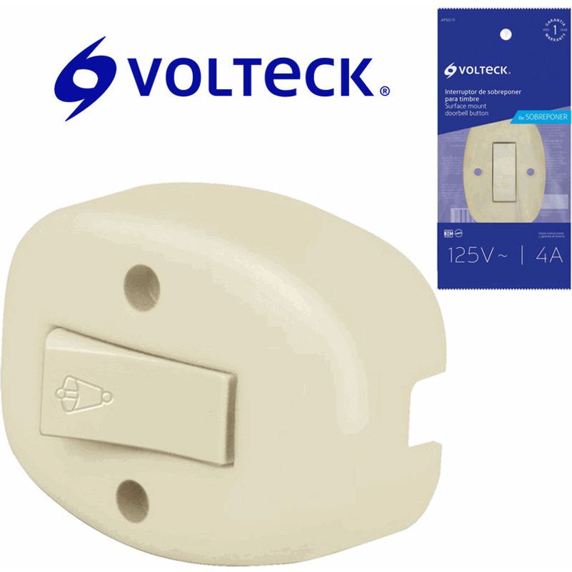 BOTON DE TIMBRE (1) SOBREPONER VOLTECK 125V 4A — IDEPOTSHOP